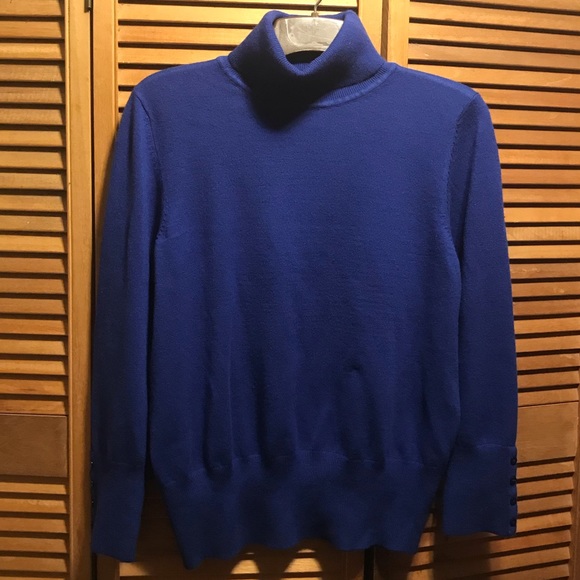 JM Collection | Sweaters | Jm Collection Royal Blue Turtleneck Sweater ...